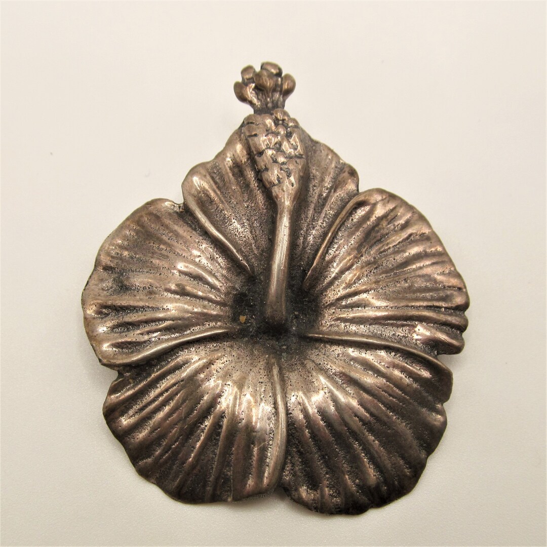 Antique Mings Sterling Silver Hibiscus Flower Brooch Pin Jewelry Circa ...