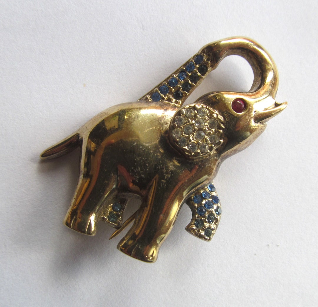 Vintage Gorham Sterling Gold Plated Elephant Brooch Pin - Etsy
