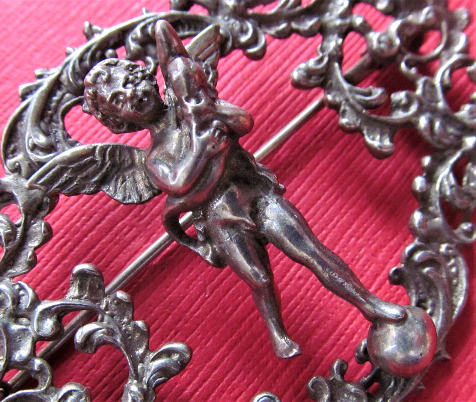 Cupid Antique Angel Brooch Florentine 800 Silver Italian Putti - Etsy