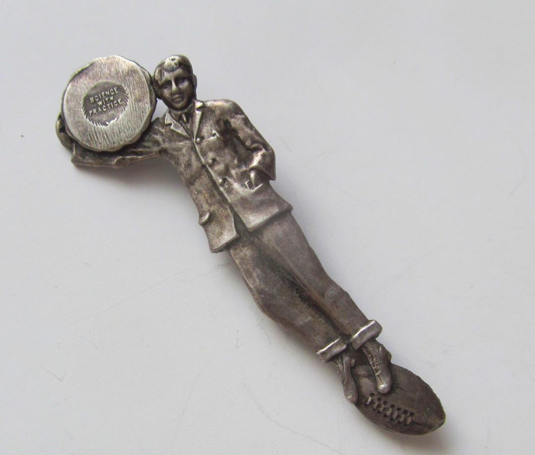 Antique Sterling Football Brooch Science With Practice Pin - Etsy