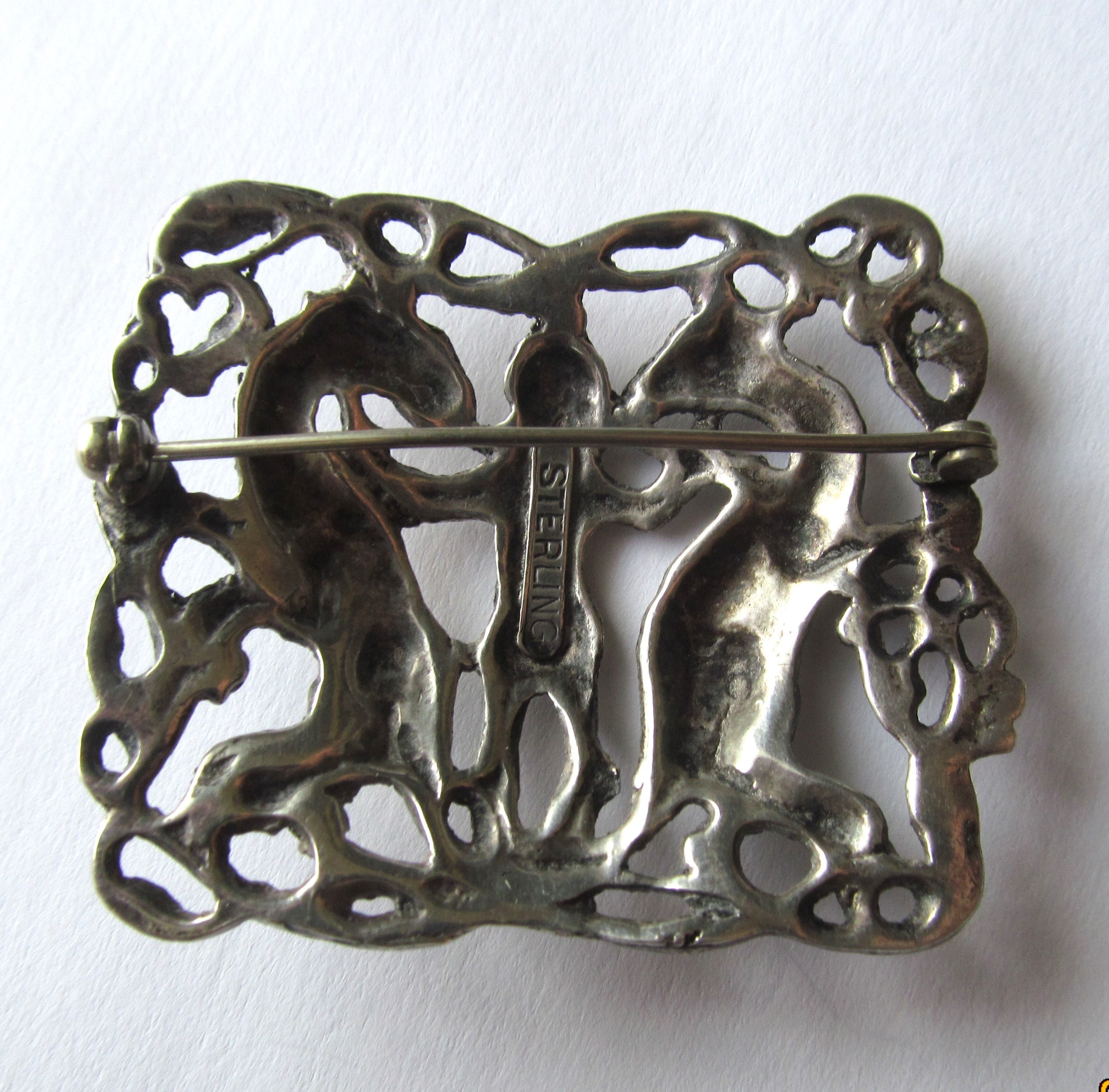 Antique Sterling Silver Dragon Slayer Brooch Dragestil Pin - Etsy