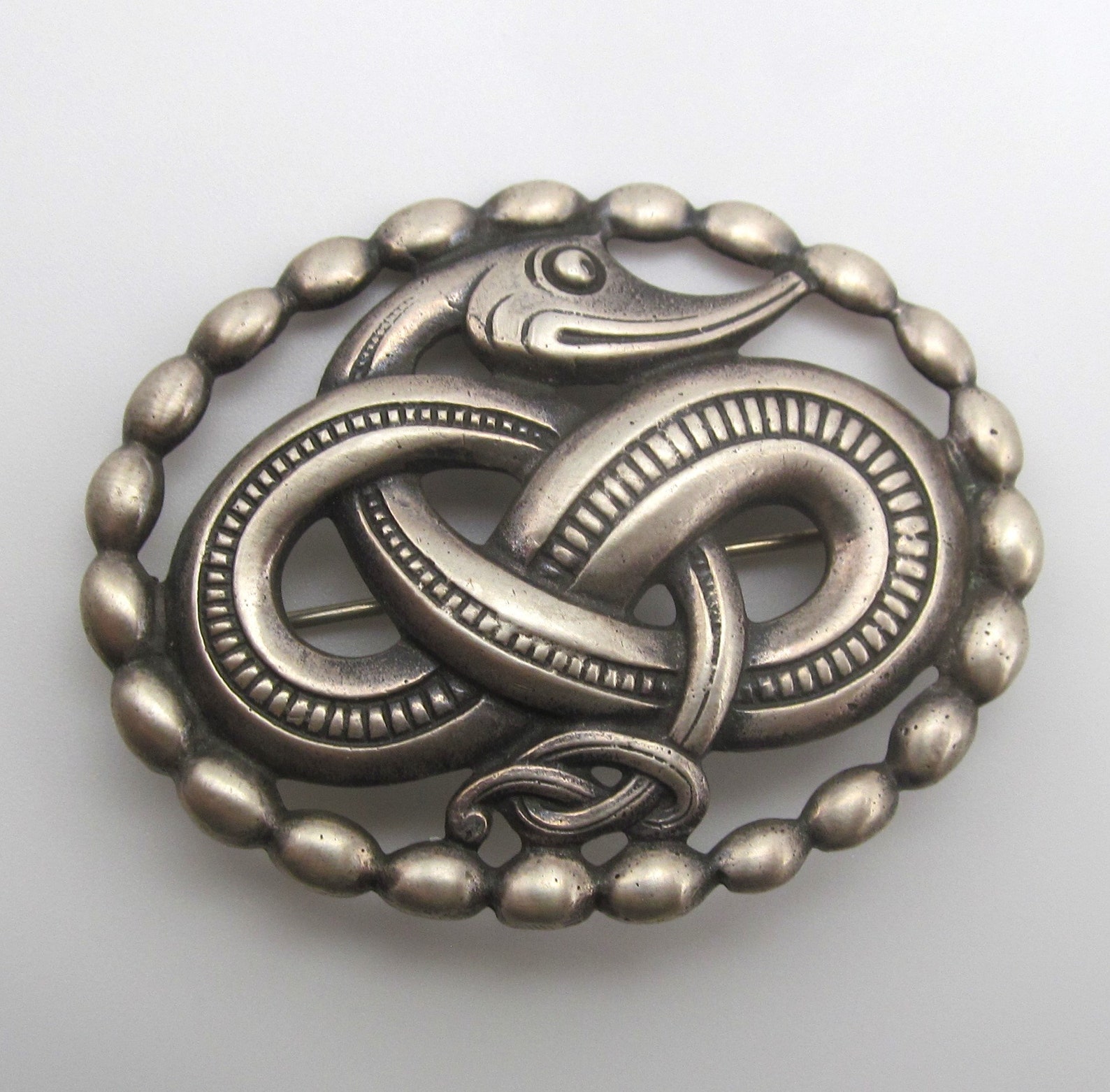 Magnus Aase Dragestil Serpent 830 Silver Mid Century Snake Brooch ...