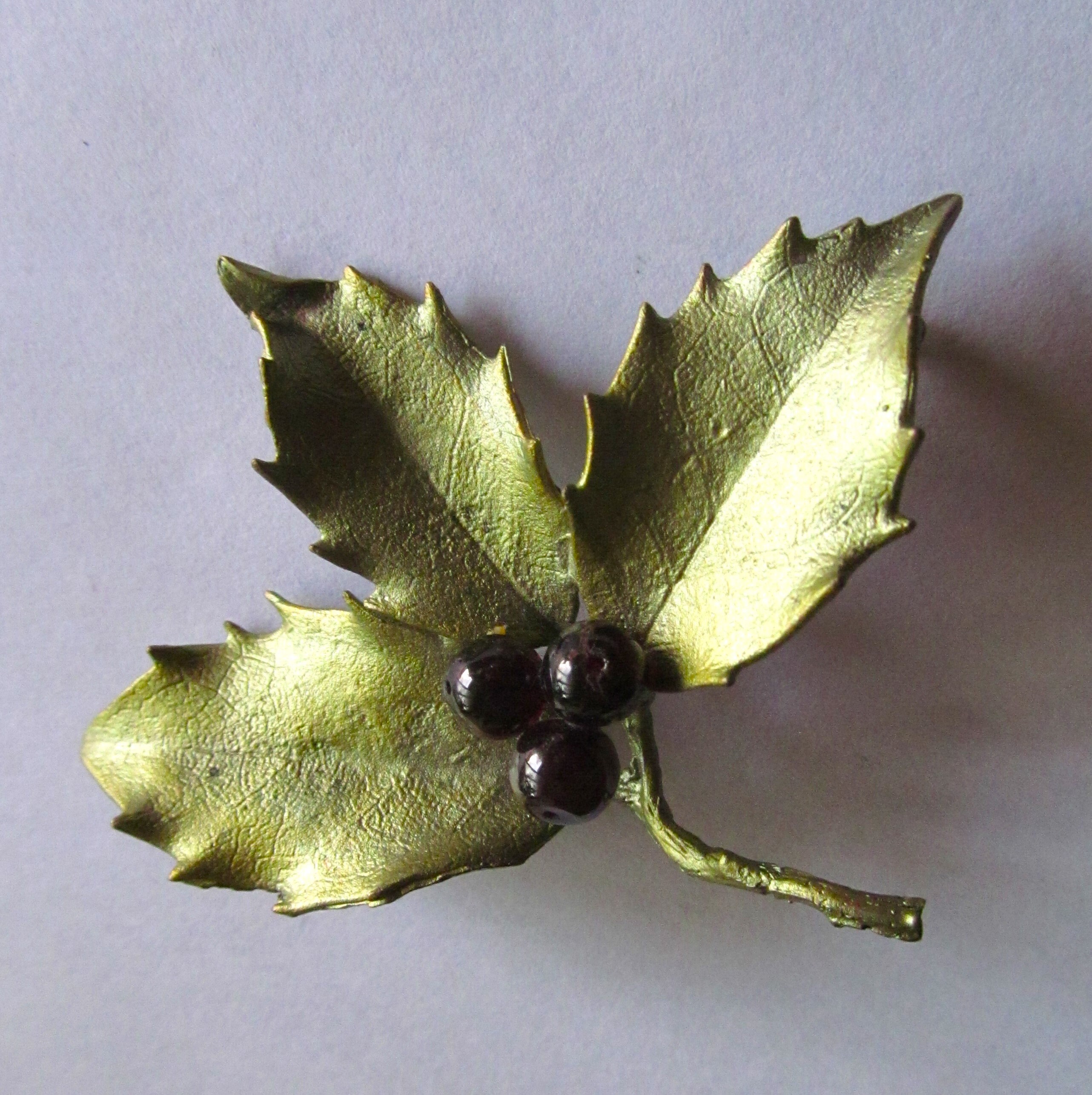 Michael Michaud Holly Leaf and Berries Vintage Brooch - Etsy