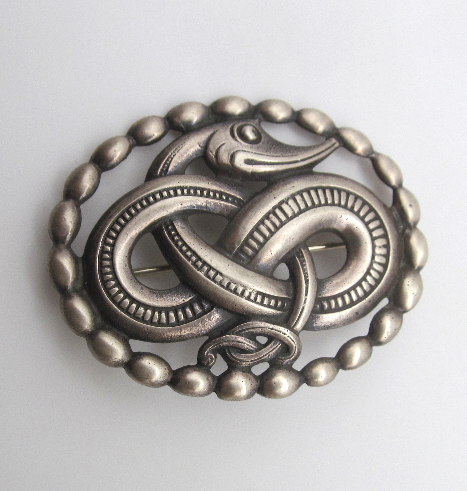 Magnus Aase Dragestil Serpent 830 Silver Mid Century Snake Brooch ...