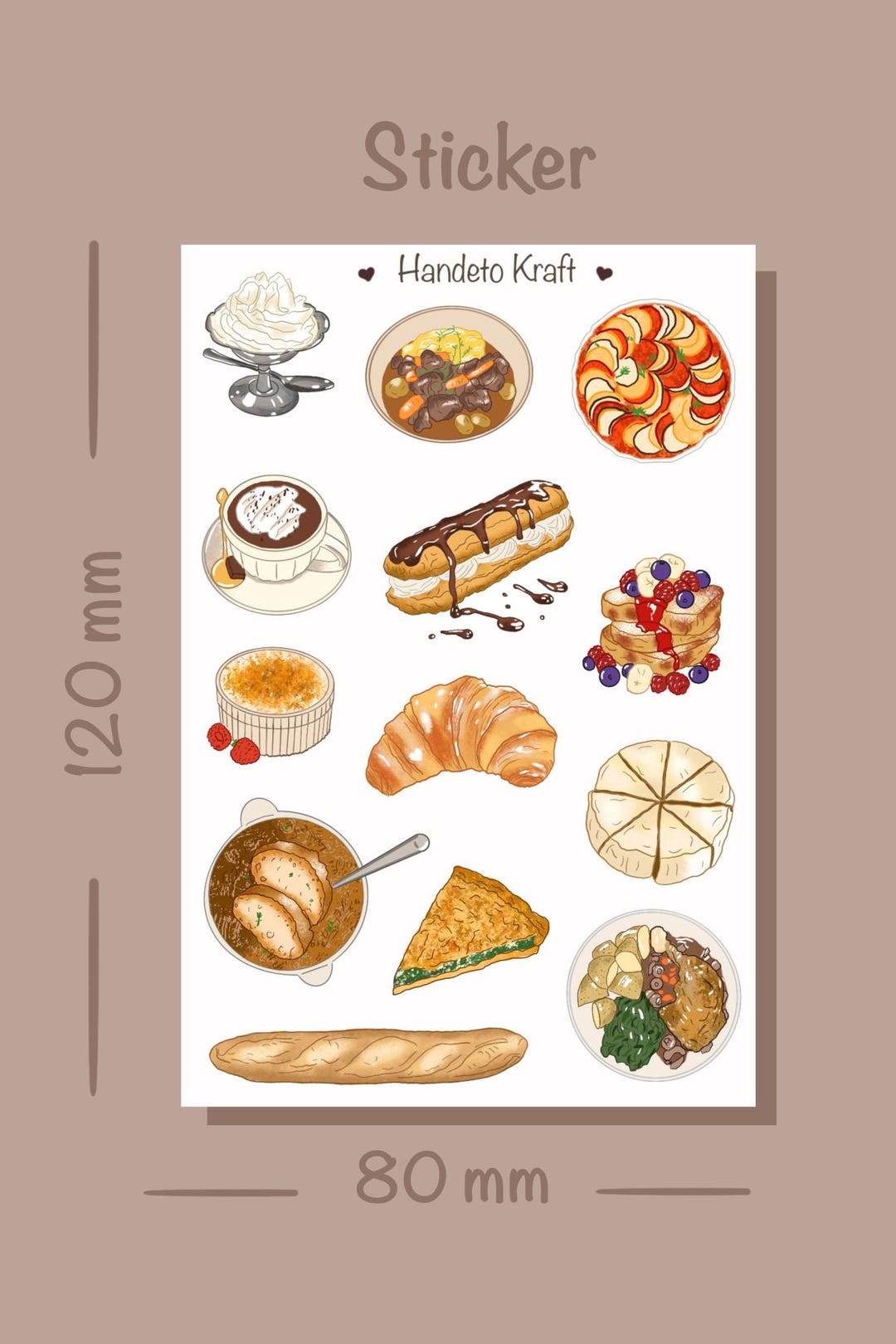 French Food Stickers: Croissant, Ratatouille - Planner, Scrapbook - Etsy