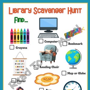 Library Scavenger Hunt Printable for Kids – Fun Reading Activity - Etsy