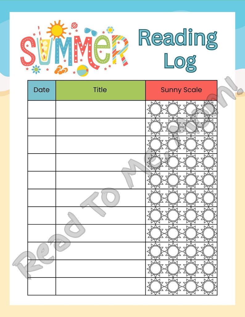 Printable Summer Reading Log for Kids – Track Books and Encourage Daily ...