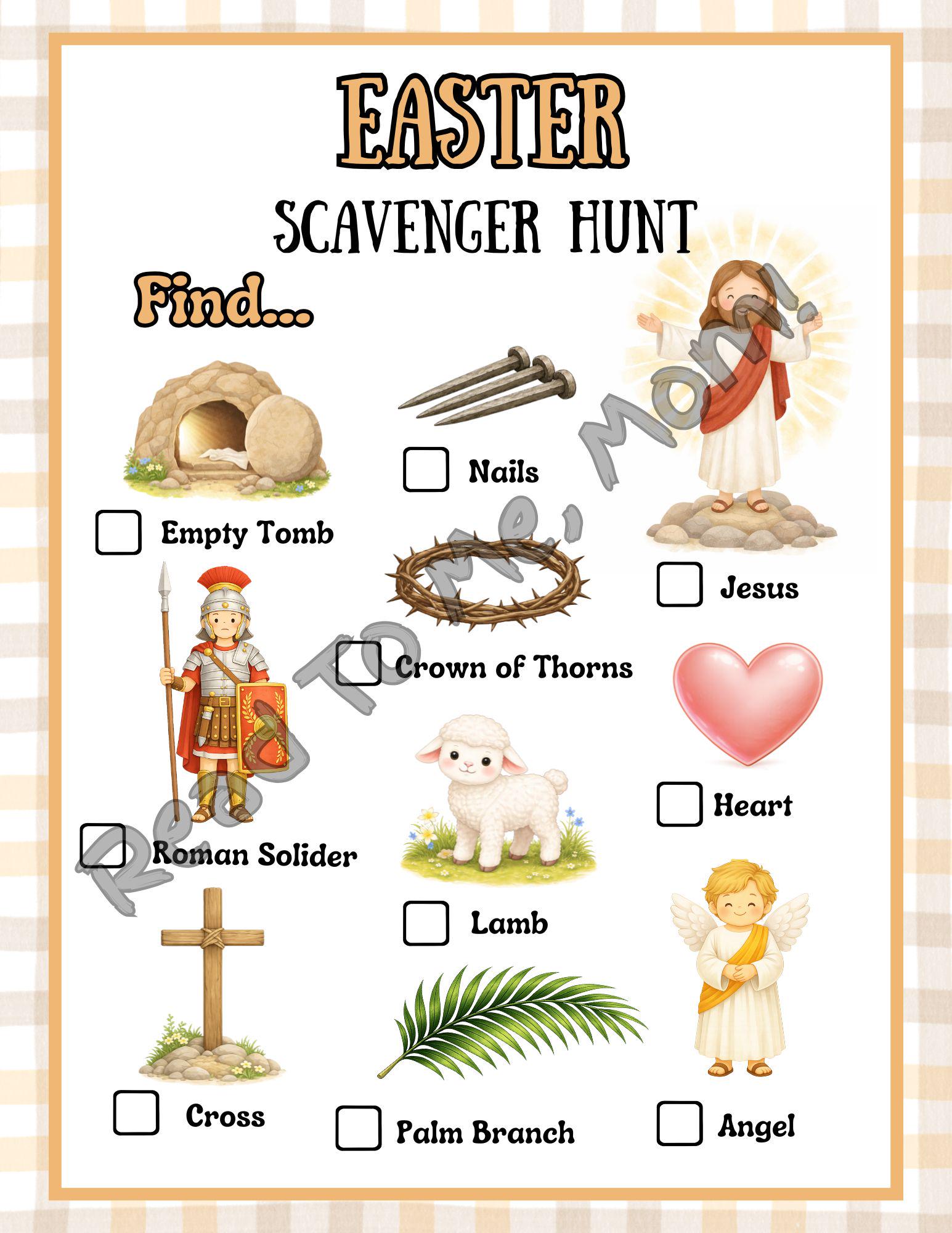 Jesus Centered Easter Scavenger Hunt Game for Kids - Instant Download ...