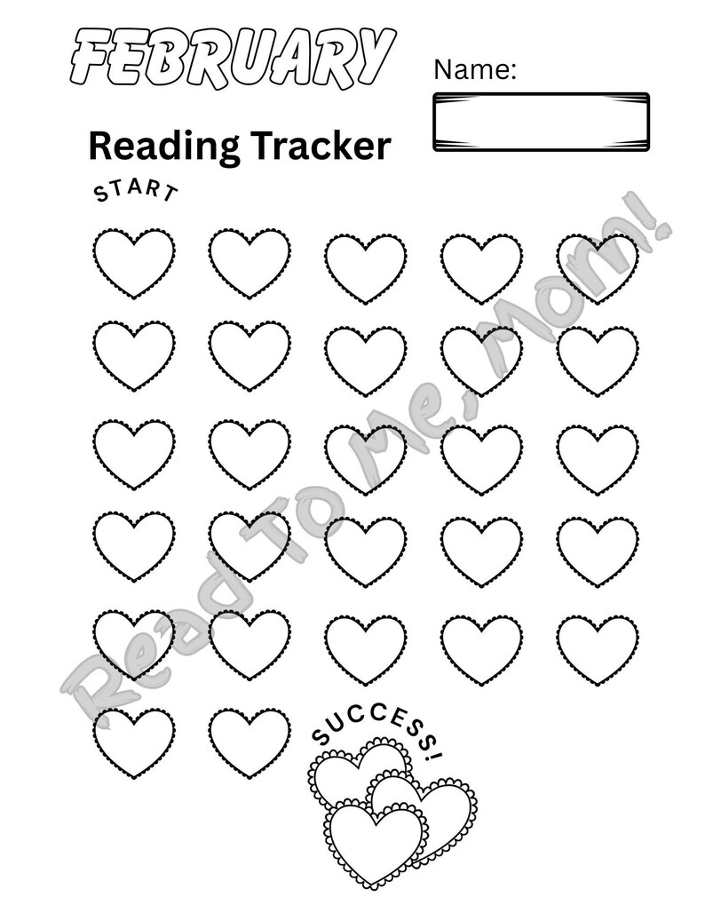 Valentine's Day Reading Chart for Kids – Instant Download (PDF) - Etsy