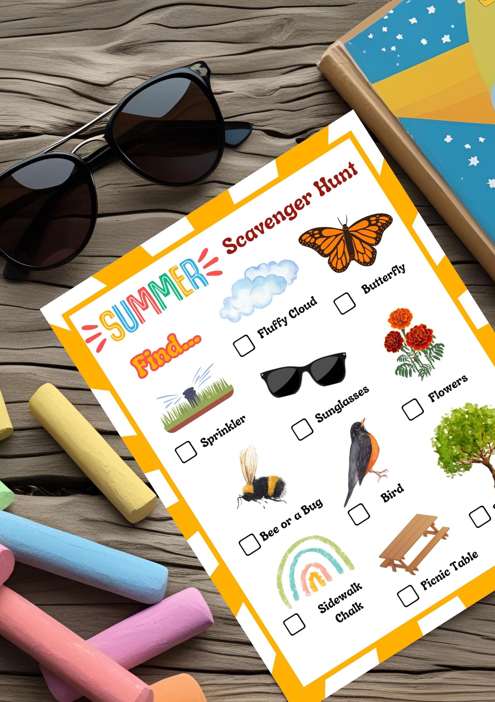 Summer Scavenger Hunt for Kids: Outdoor Nature Activity (PDF Download ...