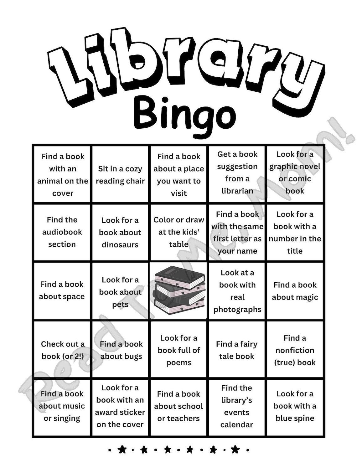 Library Bingo for Kids: Fun Reading Challenge (printable PDF) - Etsy
