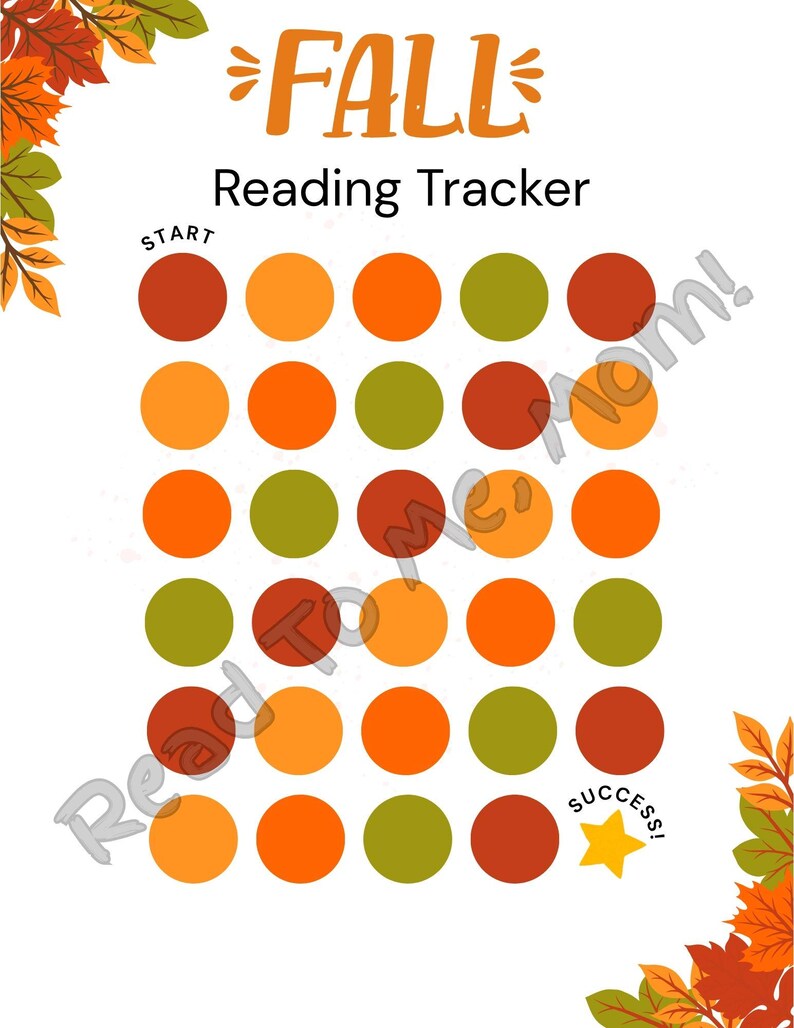Fall Reading Tracker for Kids: Printable Autumn Reading Challenge (PDF ...