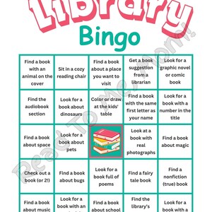 Library Bingo + Scavenger Hunt Printable Bundle | Fun Library ...
