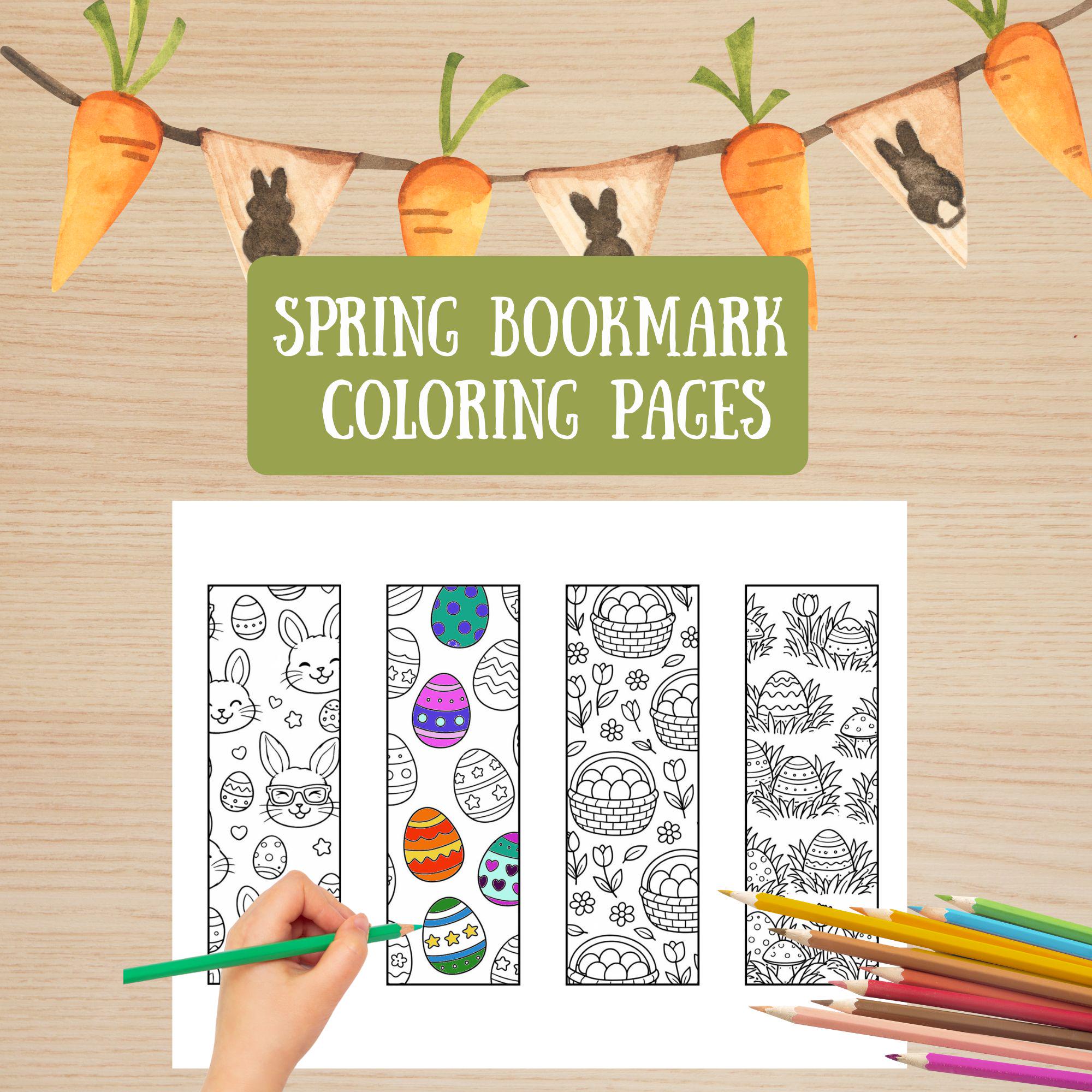Spring Bookmarks for Kids to Color | Printable Spring Activity PDF - Etsy