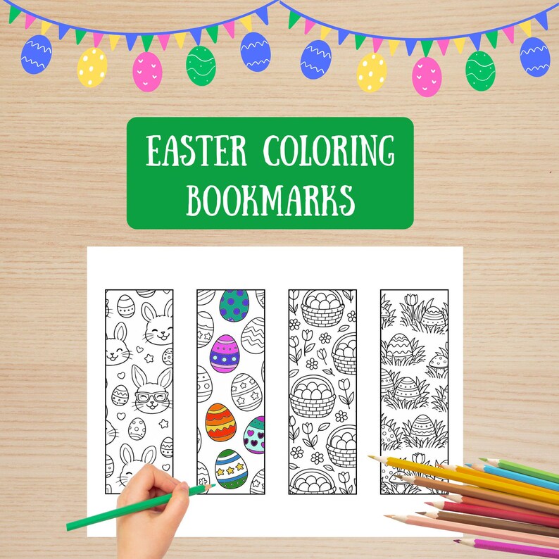 Easter Bookmarks to Color - 8 Printable PDF Bookmarks - Etsy