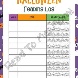 Halloween Reading Log – Printable Tracker for Kids | Spooky Reading ...