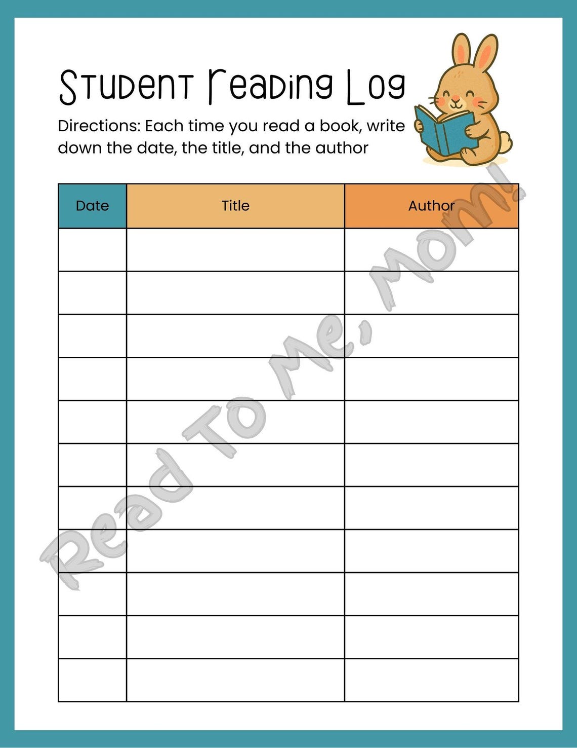 Printable PDF Reading Logs for Kids - Cozy Critters Reading Trackers - Etsy