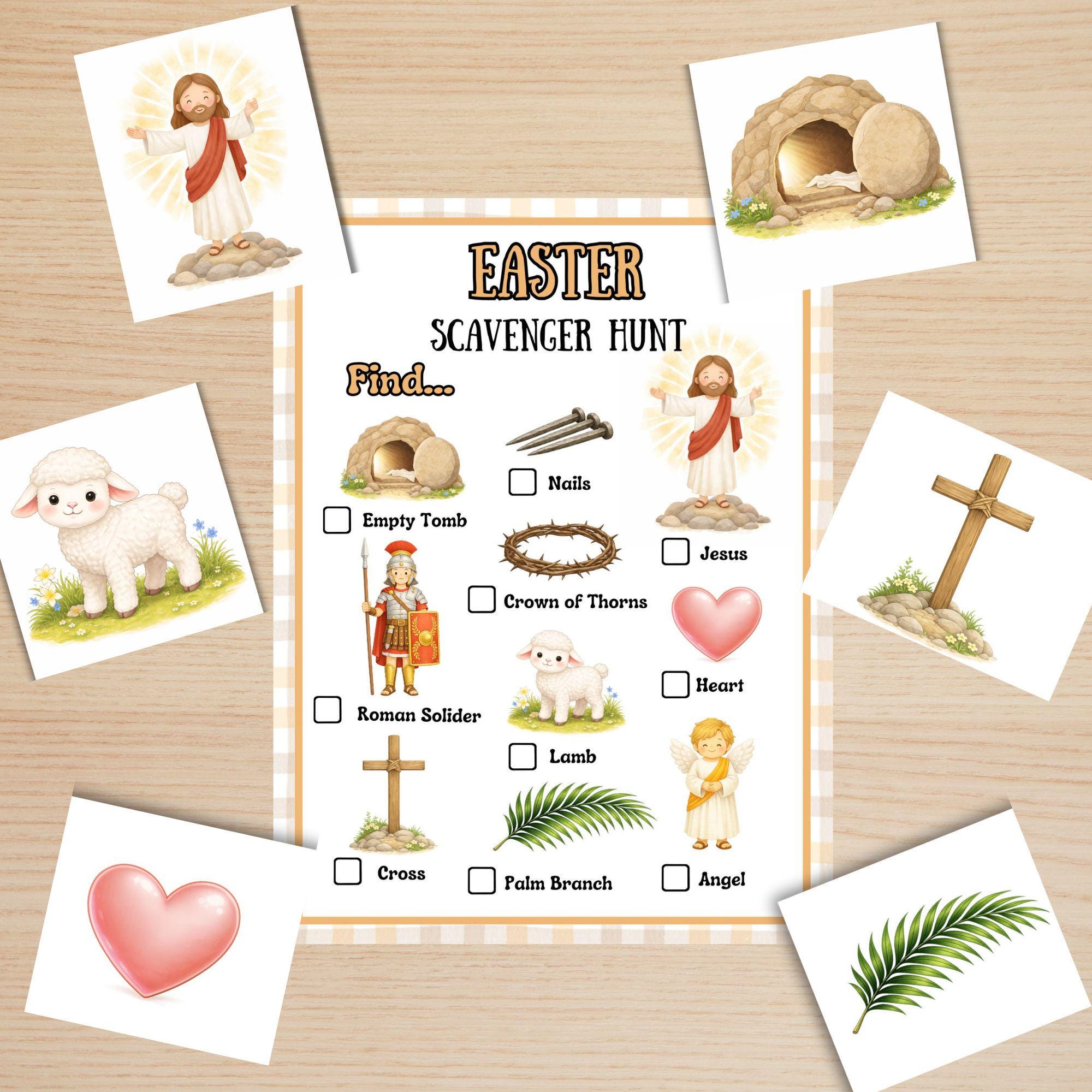 Jesus Centered Easter Scavenger Hunt Game for Kids - Instant Download ...