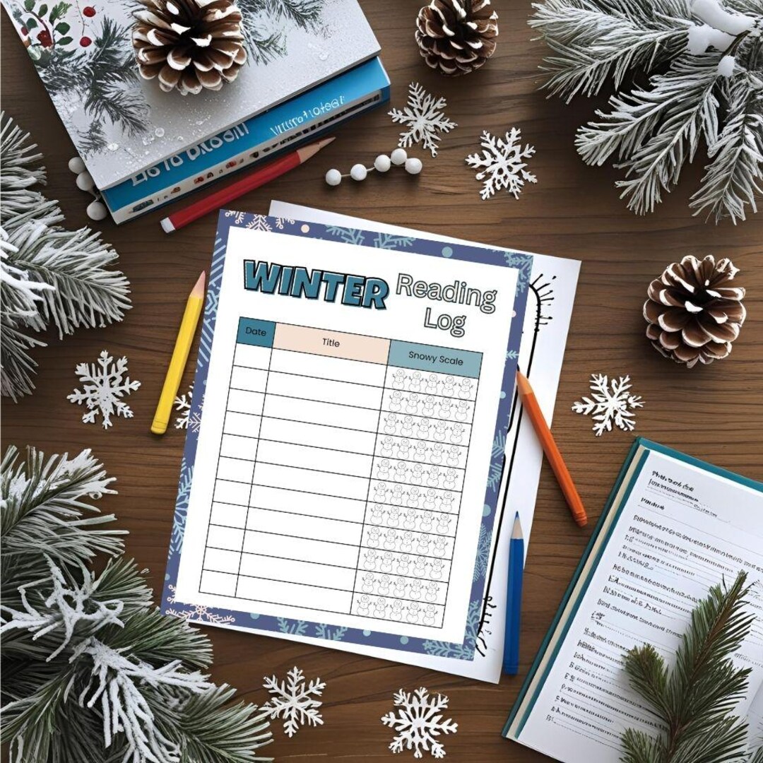 Winter Reading Log for Kids: Snowman Tracker, Printable Literacy ...