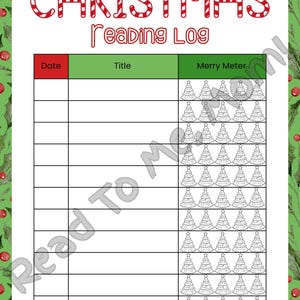 Christmas Reading Log for Kids – Printable Holiday Book Tracker With ...