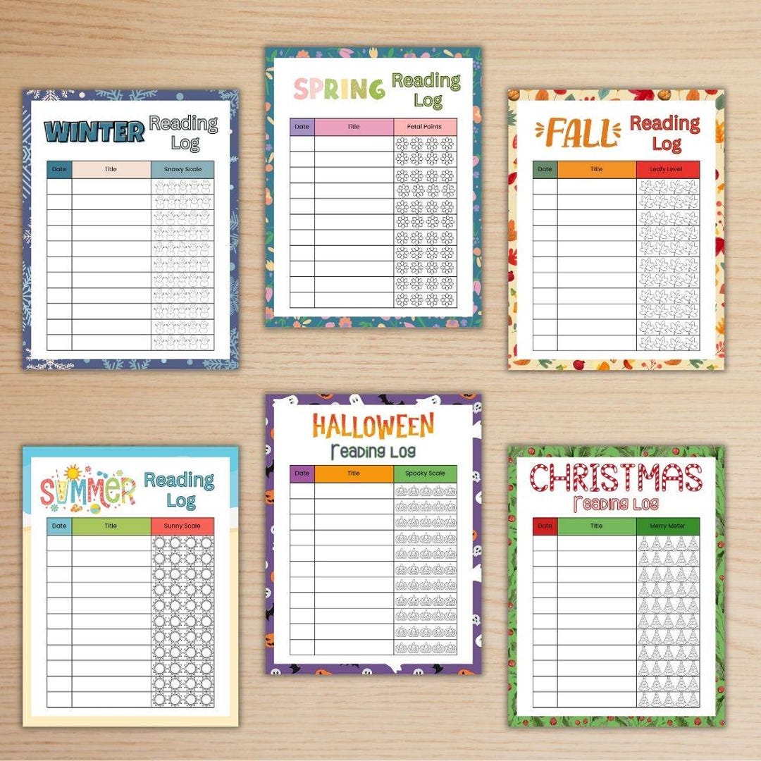 Printable Kids Reading Logs | Book Trackers for Every Season ...