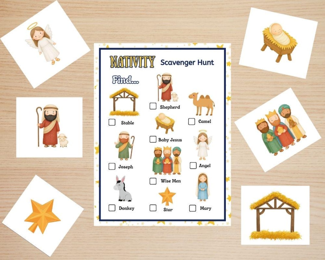 Nativity Scavenger Hunt: Christmas Activity for Kids (PDF Download - Etsy