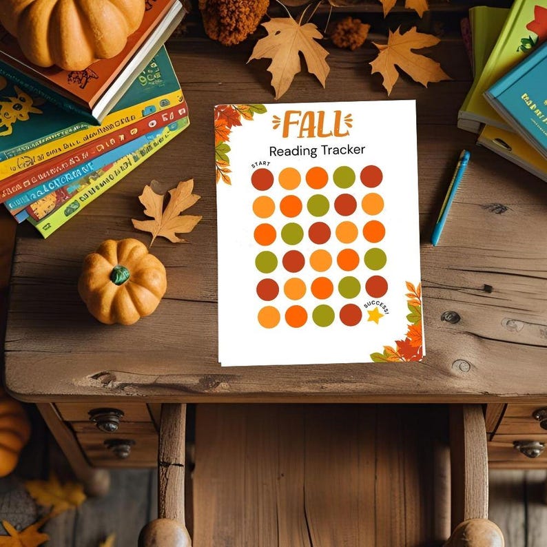 Fall Reading Tracker for Kids: Printable Autumn Reading Challenge (PDF ...