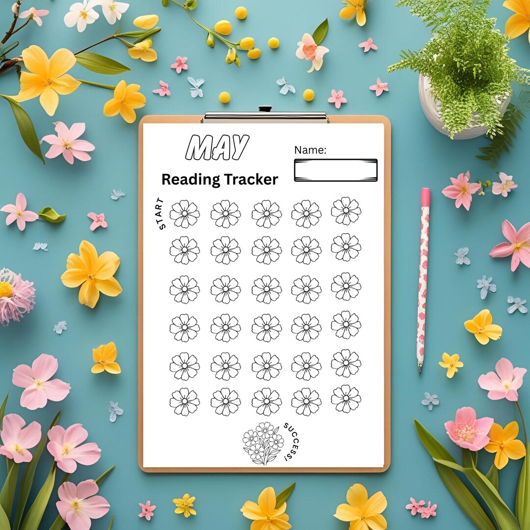 May Reading Tracker for Kids | Monthly Reading Chart Printable PDF - Etsy