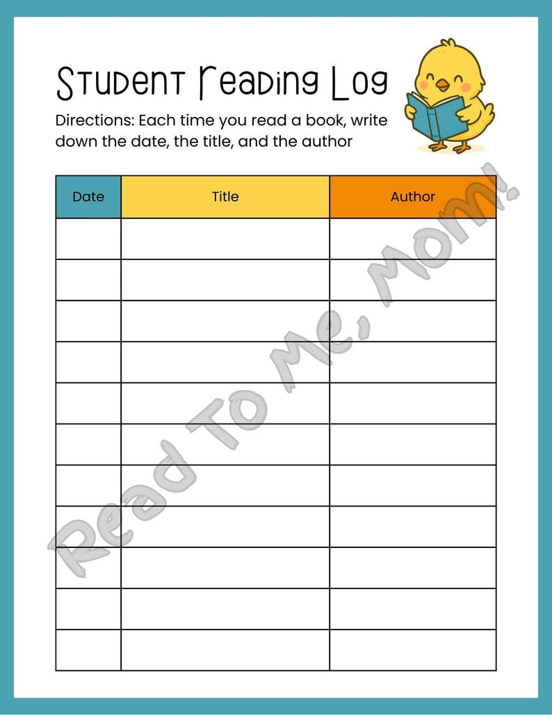 Kids Reading Tracker – Printable Log to Build Reading Habits - Etsy