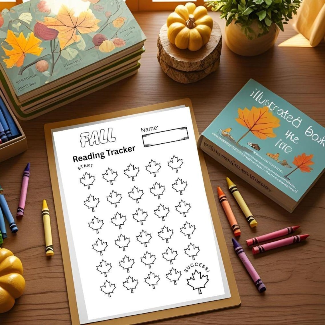 Fall Reading Tracker for Kids: Printable Autumn Literacy Challenge (PDF ...