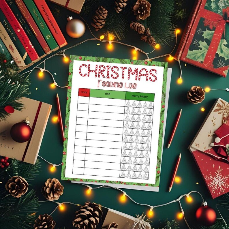 Christmas Reading Log for Kids – Printable Holiday Book Tracker With ...