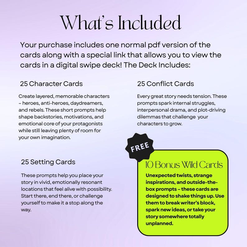 Printable Writing Prompt Card Deck | Over 75 Digital Printable Writing ...