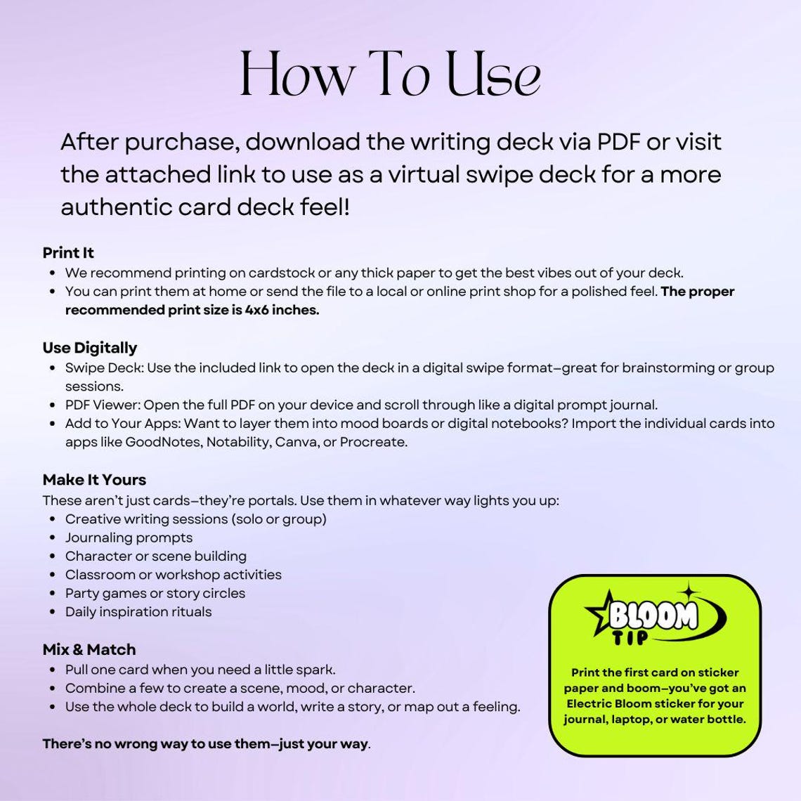 Printable Writing Prompt Card Deck | Over 75 Digital Printable Writing ...