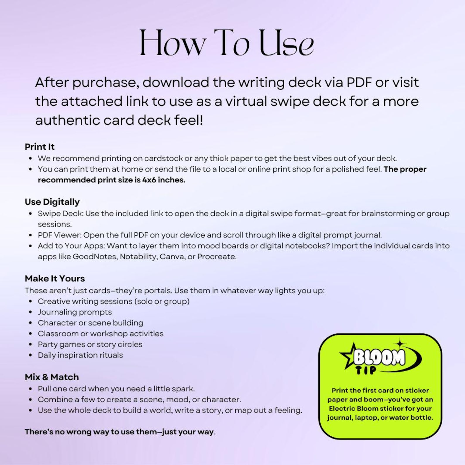 Printable Writing Prompt Card Deck | Over 75 Digital Printable Writing ...