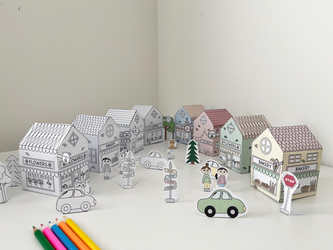 Printable Paper Shop Craft Kit – Color, Cut & Glue (digital Download ...