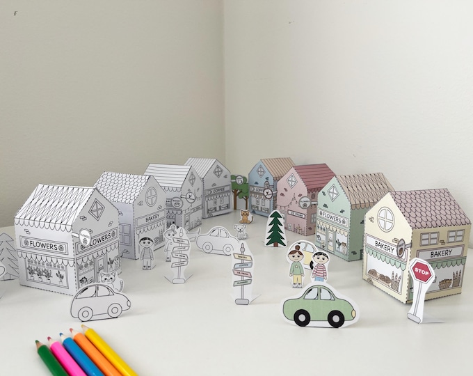 Printable Paper Town Craft Kit – Cut & Glue (digital Download) - Etsy ...