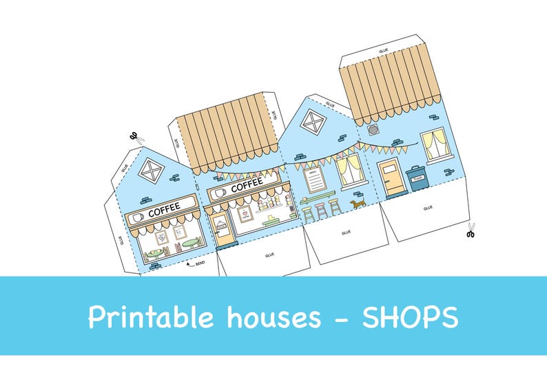 Printable Paper Shop Craft Kit – Color, Cut & Glue (digital Download ...