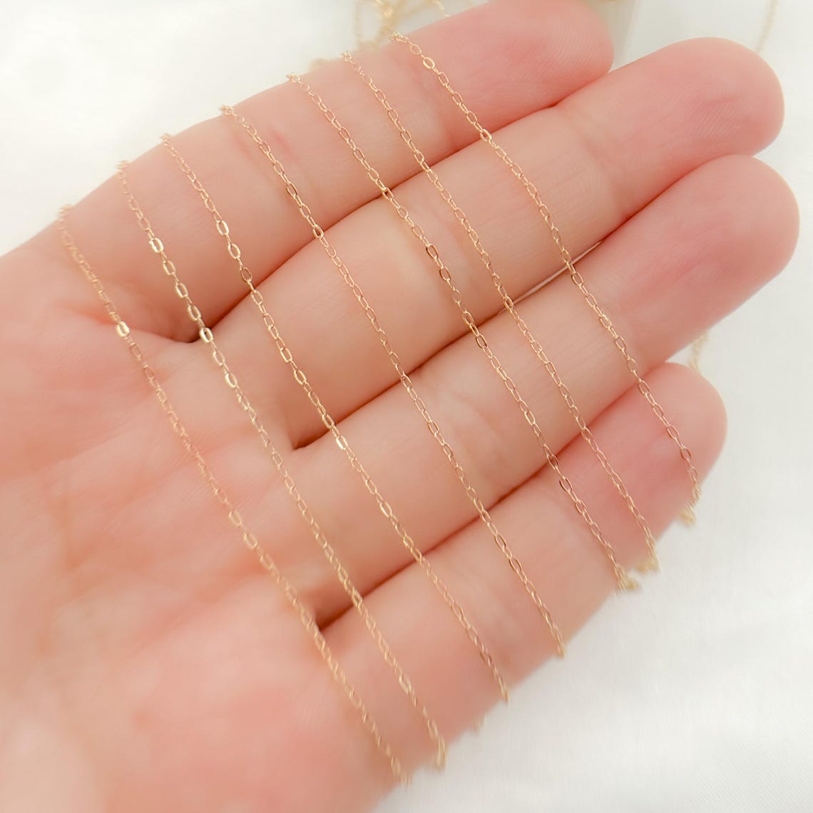 14K Gold Filled Cable Chain – Dainty Link Chain for Permanent Jewelry ...