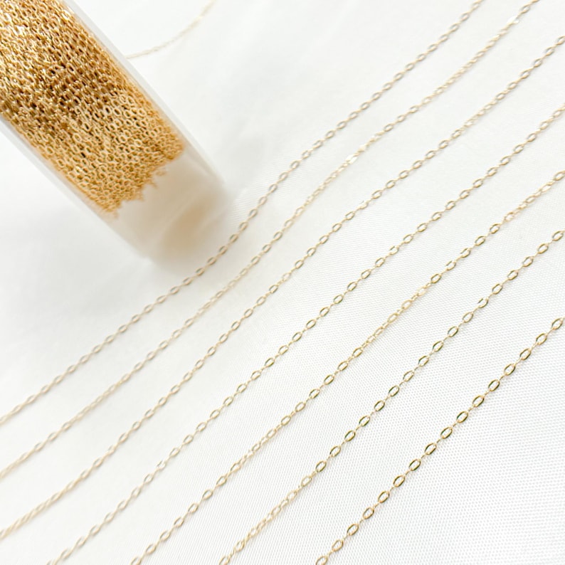 14K Gold Filled Cable Chain – Dainty Link Chain for Permanent Jewelry ...