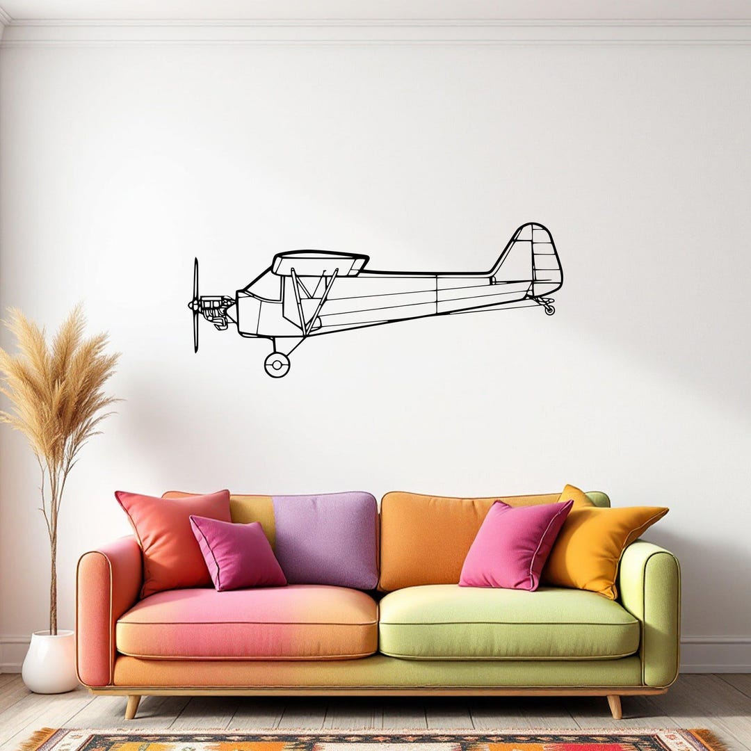 Piper J 3 ,custom Plane Wall Decor Aviation Gift for Him Aircraft Metal ...