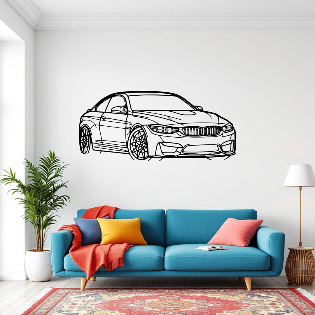 M4 F82 Front Angle Car Decorwall Art, Metal Car Wall Decor, Gift for ...