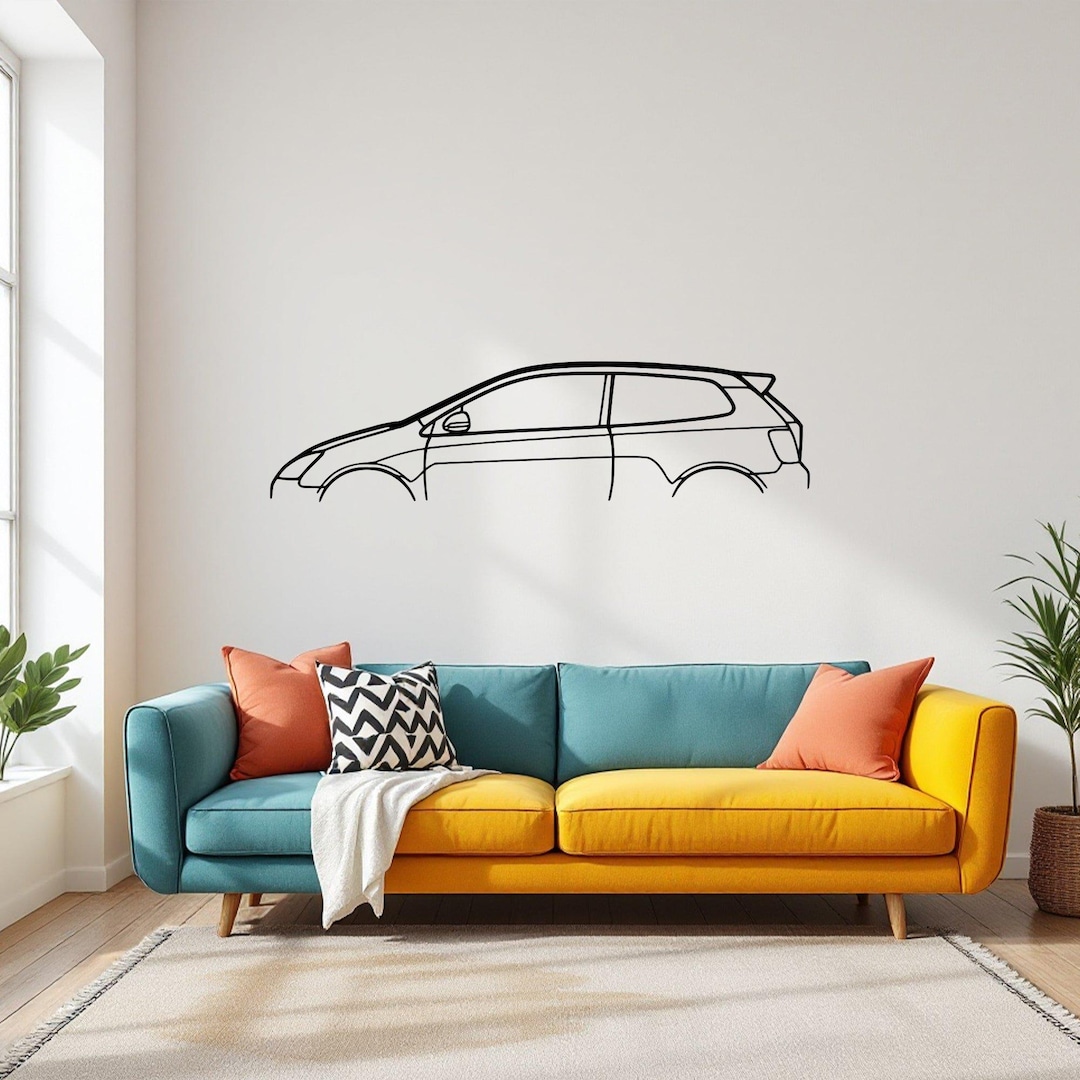 Civic Type R EP3 Car Wall Art, Metal Car Wall Decor, Gift for Car ...