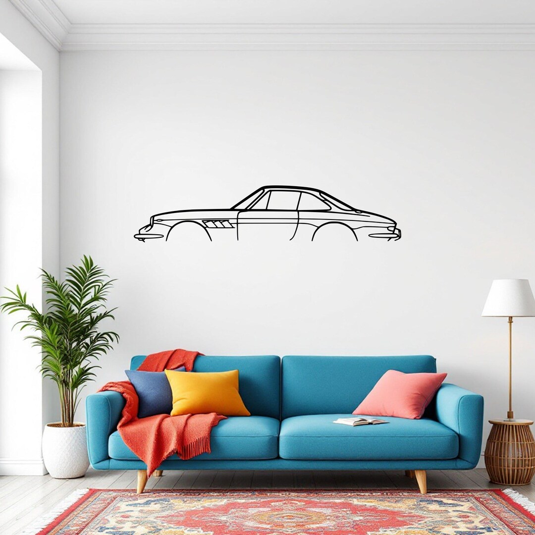 330 GTC Car Silhouette Wall Art, Metal Car Wall Decor, Gift for Car ...