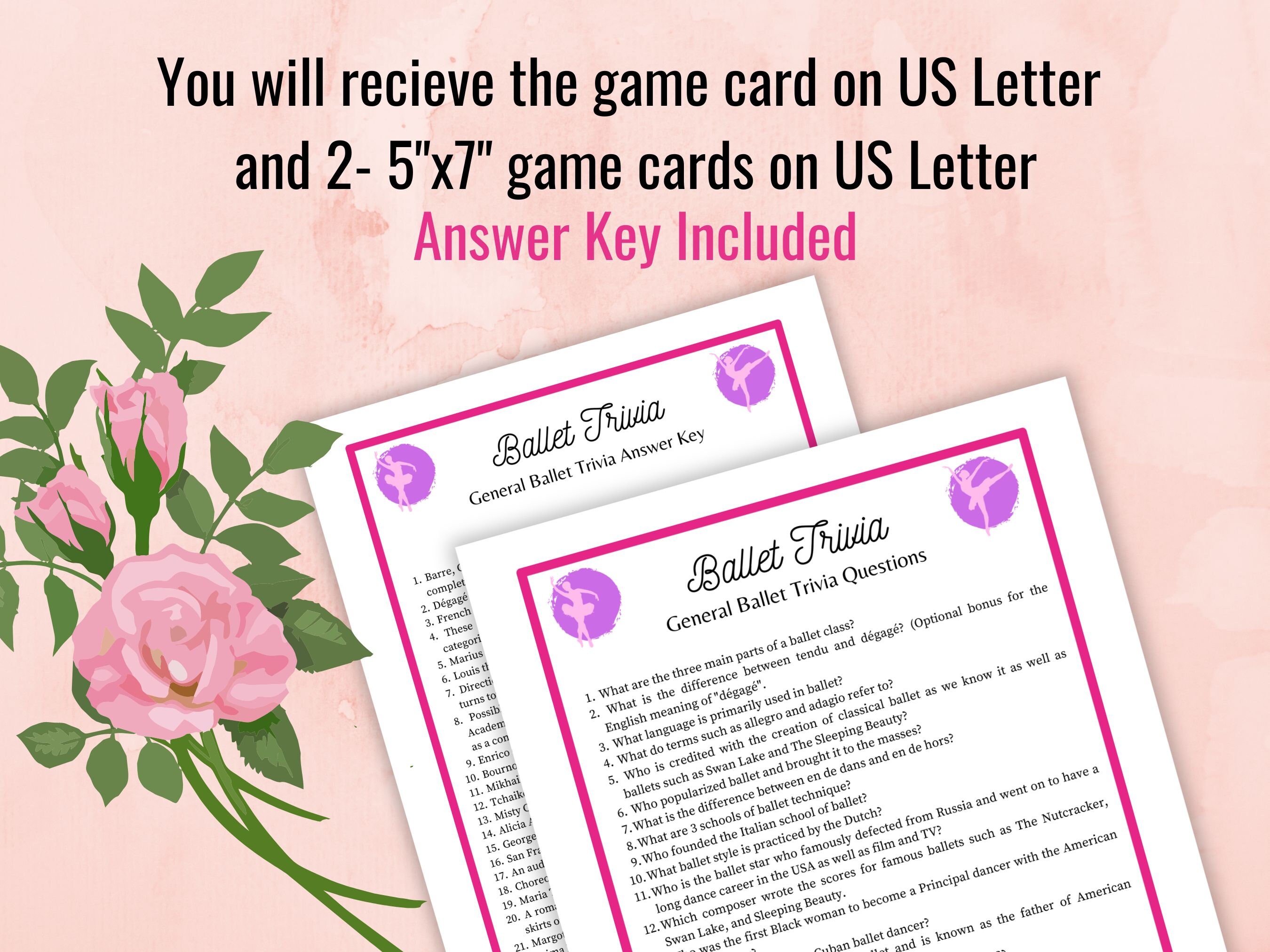 Ballet Trivia, Ballet Activity, Dance Game, Ballet Game, Ballet Quiz ...