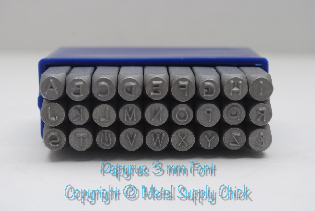 Papyrus Font Uppercase-alphabet Steel Stamp Sets- -3 Mm-brand NEW - Etsy