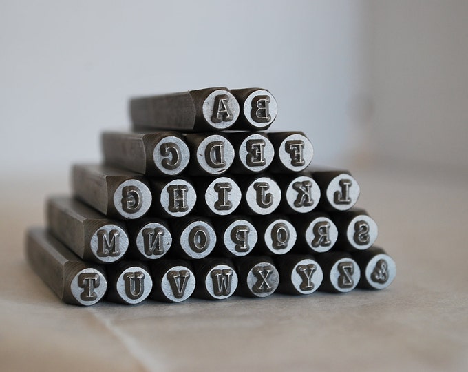 3 Mm-uppercase Typewriter Font Alphabet Letter Stamp Set-metal Stamps ...