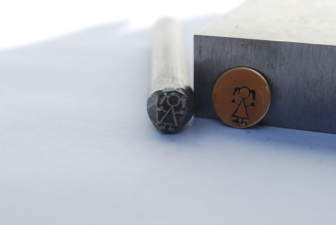 Girl Stick Figure-design Stamp- Metal Stamp LARGE- 3/8 In.-metal ...