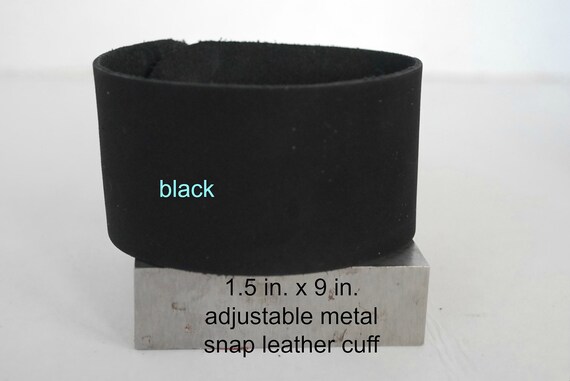 Leather Cuff 1.5 In. X 9 In.w/adjustable Metal Snaps-qty. - Etsy