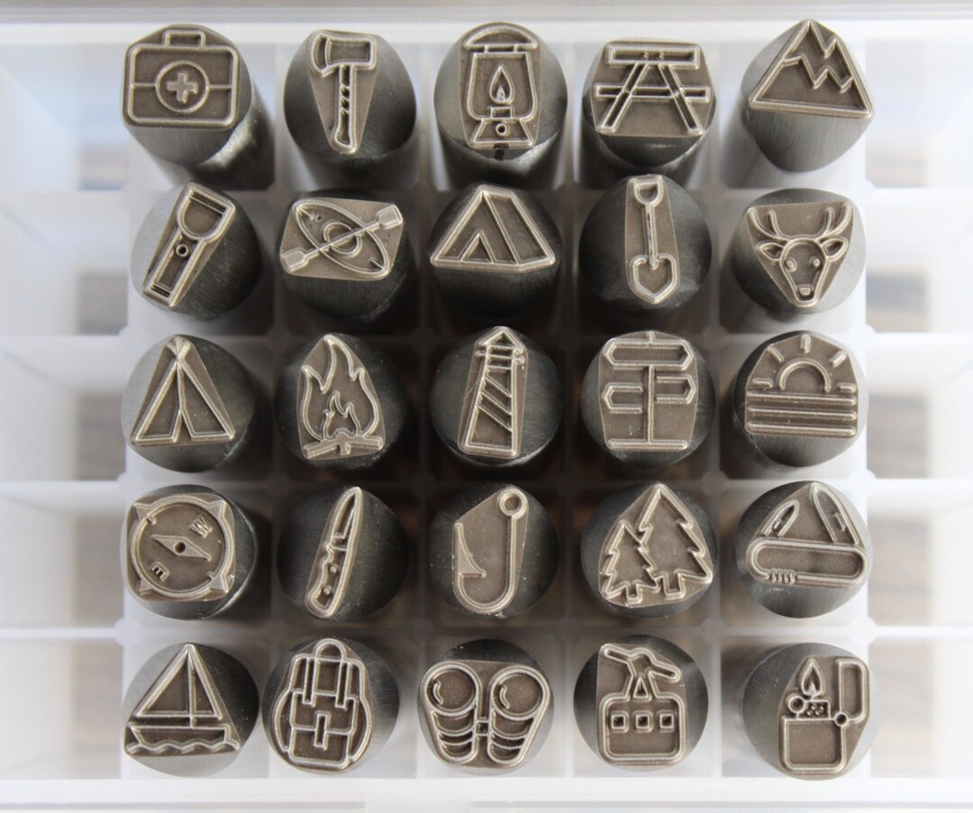 Outdoor/camping Icons Metal Stamps-3/8 Inch Size-steel Design Stamps ...