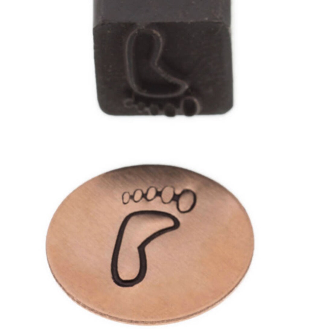 Left Foot Jumbo Design Stamp Outline-10mm Metal Design Stamp-eurotool ...